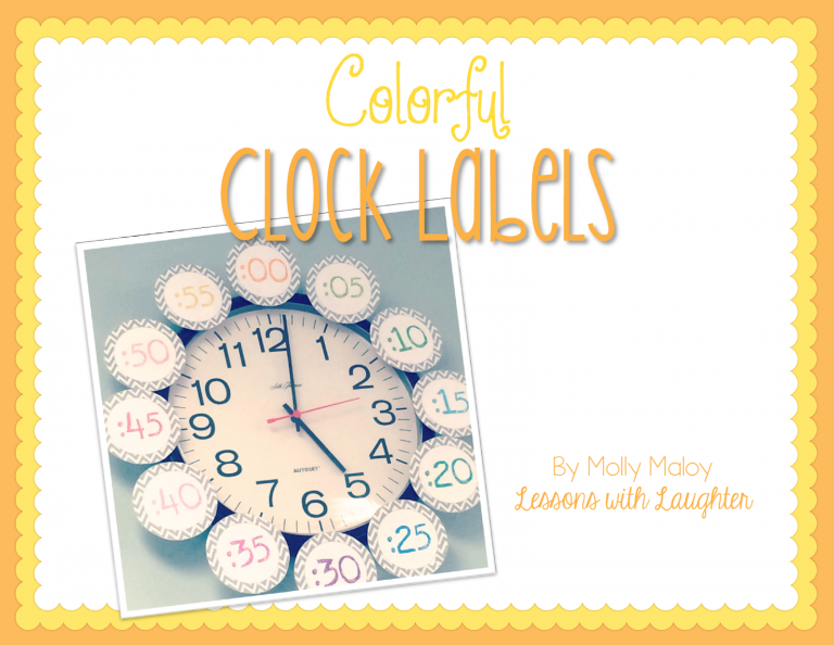 Colorful Clock Labels FREEBIE! - Molly Maloy