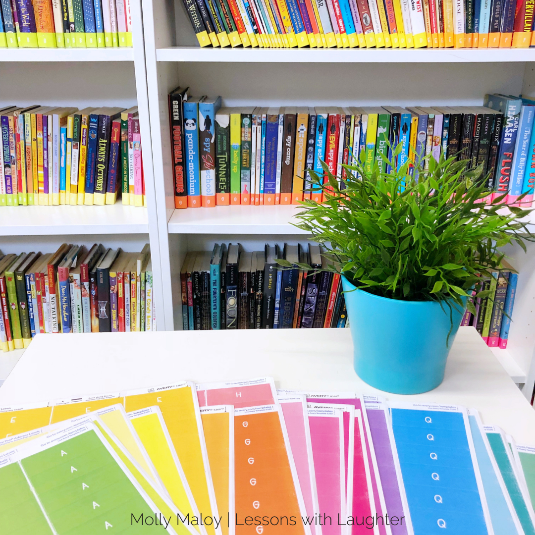 Classroom Library Organization using Book Spine Labels - Molly Maloy