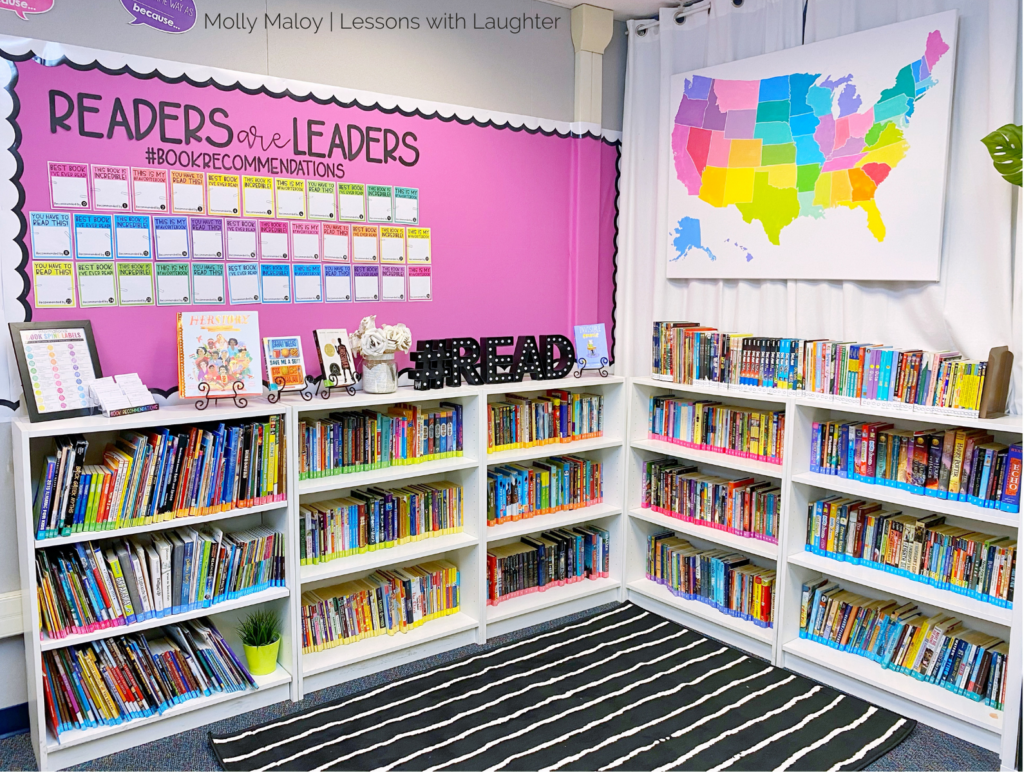 Classroom Library Organization using Book Spine Labels - Molly Maloy