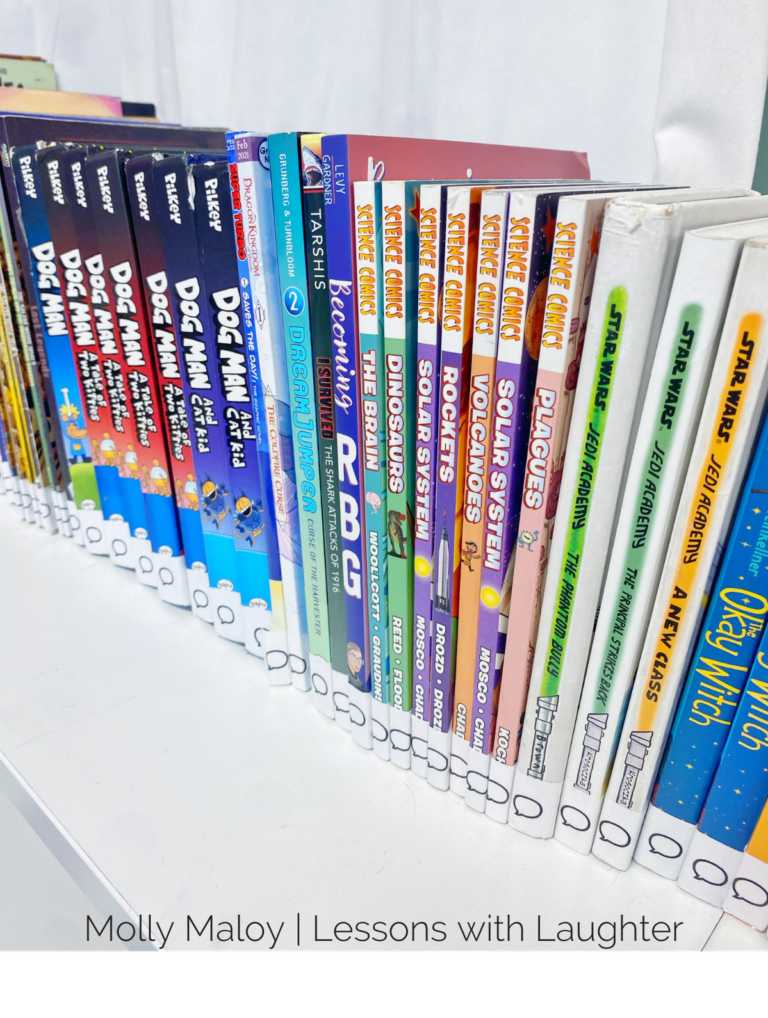 Classroom Library Organization using Book Spine Labels - Molly Maloy