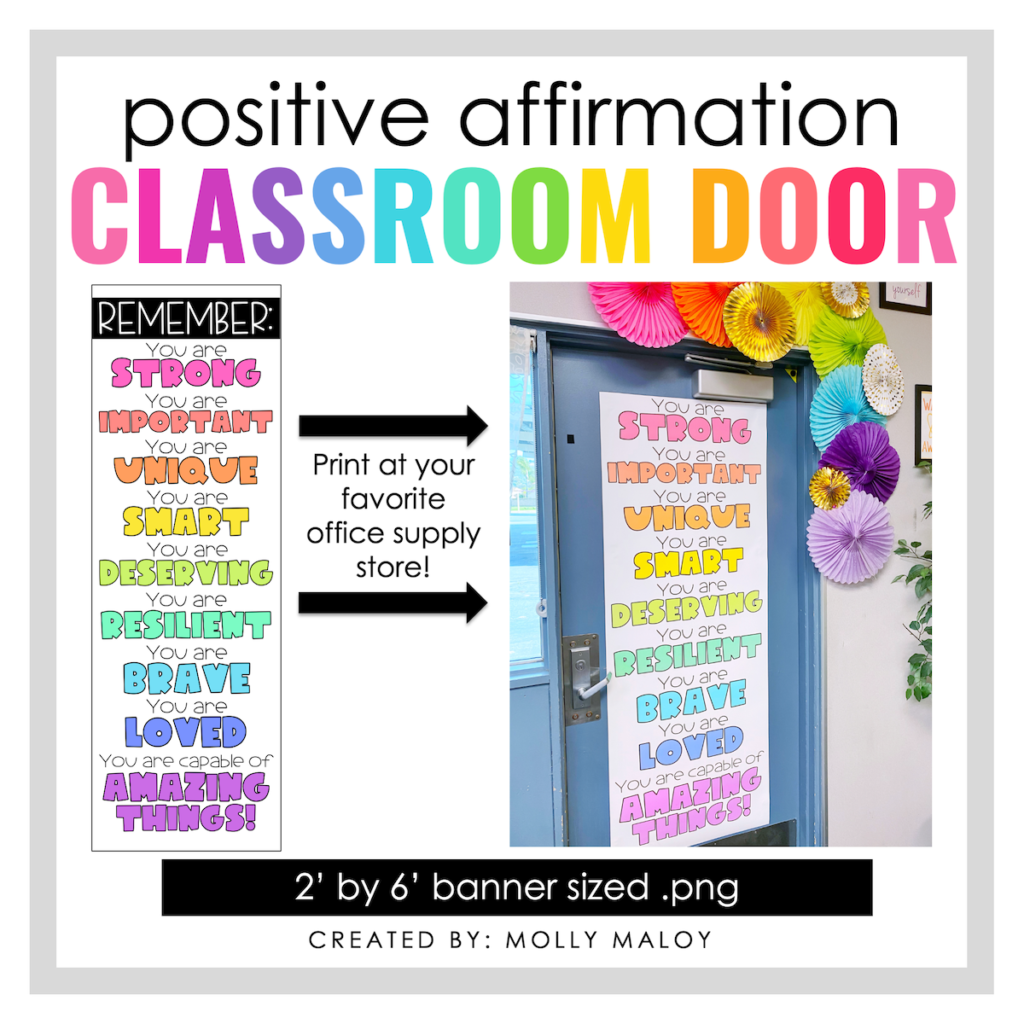Positive Affirmation Classroom Door - Molly Maloy