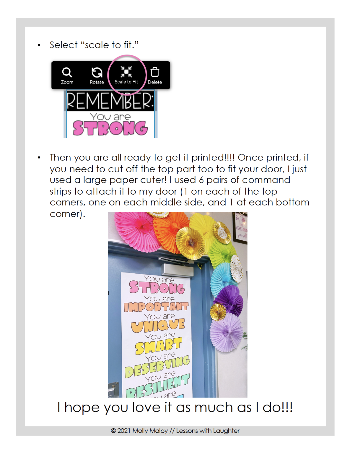 Positive Affirmation Classroom Door - Molly Maloy