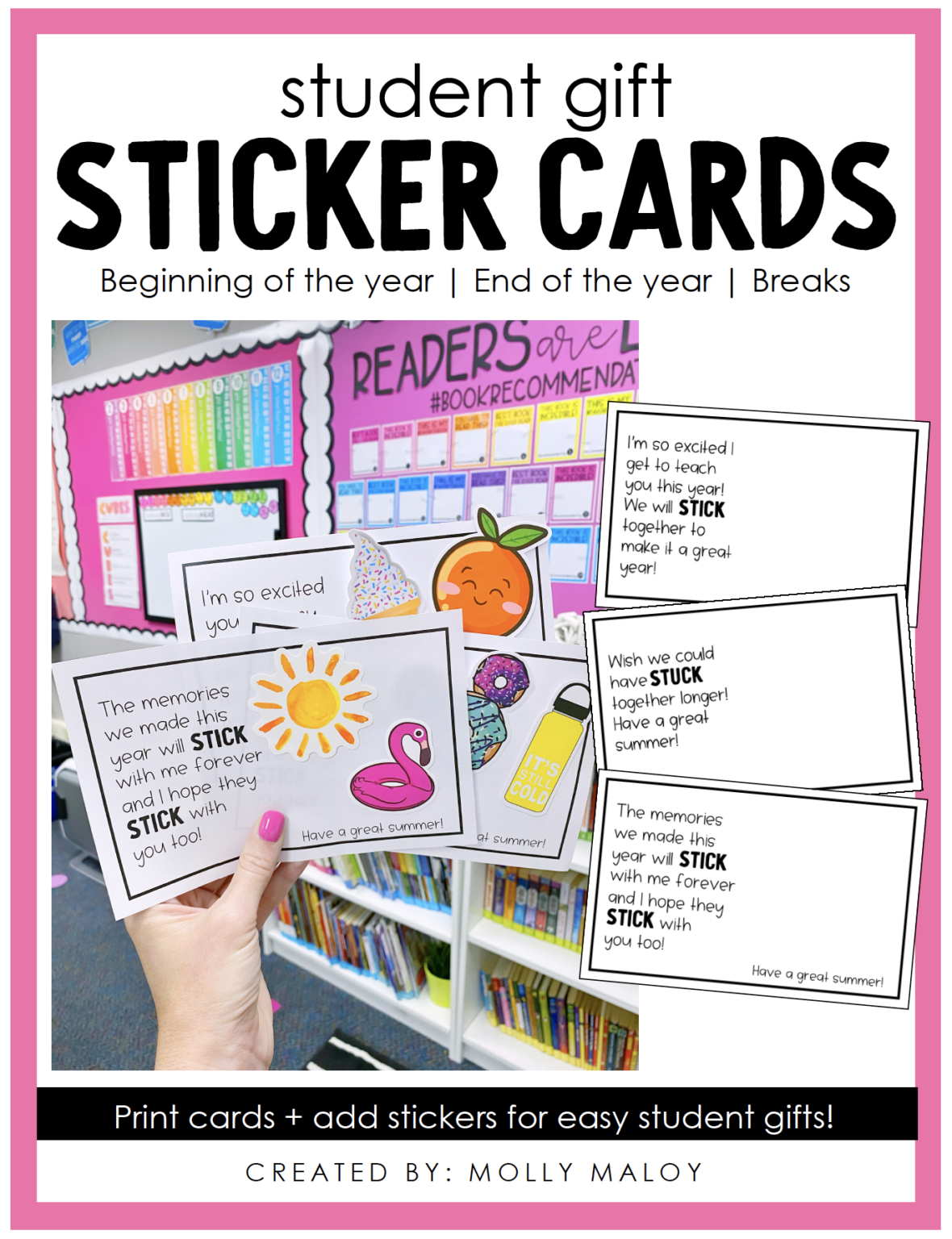 Easy Student Gift: Sticker Cards! - Molly Maloy